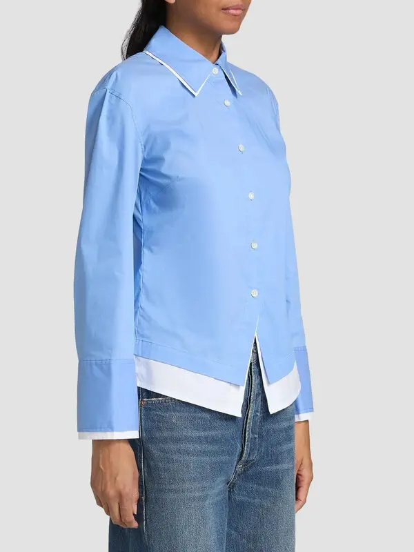 Veronica Beard Bonnie Layered Button-front Shirt - Cadet