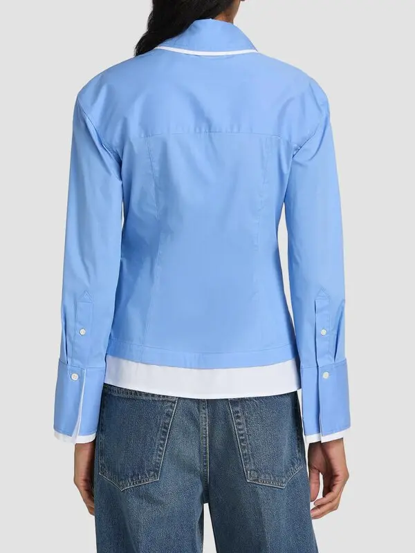 Veronica Beard Bonnie Layered Button-front Shirt - Cadet
