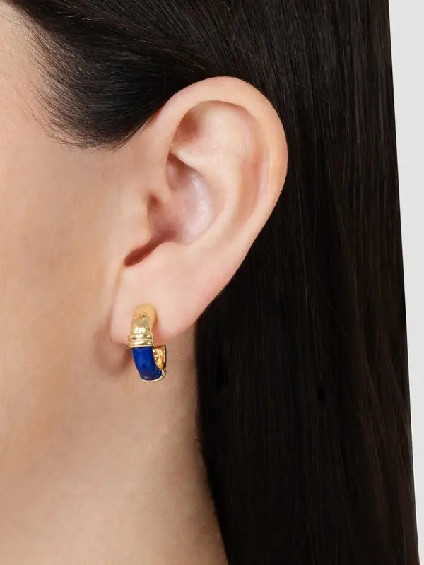 ANABEL ARAM Forza 18k-gold-plated & Lazuli Huggie Earrings
