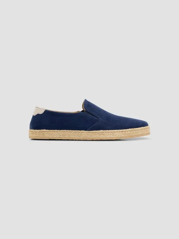Brunello Cucinelli Suede Braided-midsole Espadrilles - Midnight