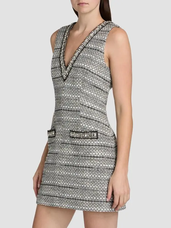 Veronica Beard Odele Embellished Cotton-blend Minidress