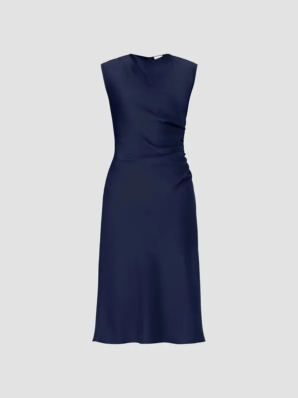 Herve Leger Satin Cowlneck Midi-dress - Nocturne