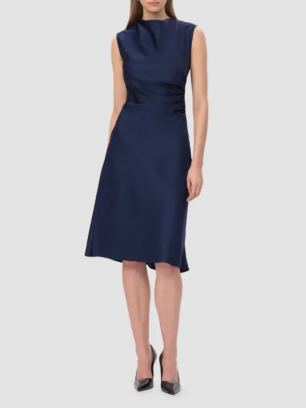 Herve Leger Satin Cowlneck Midi-dress