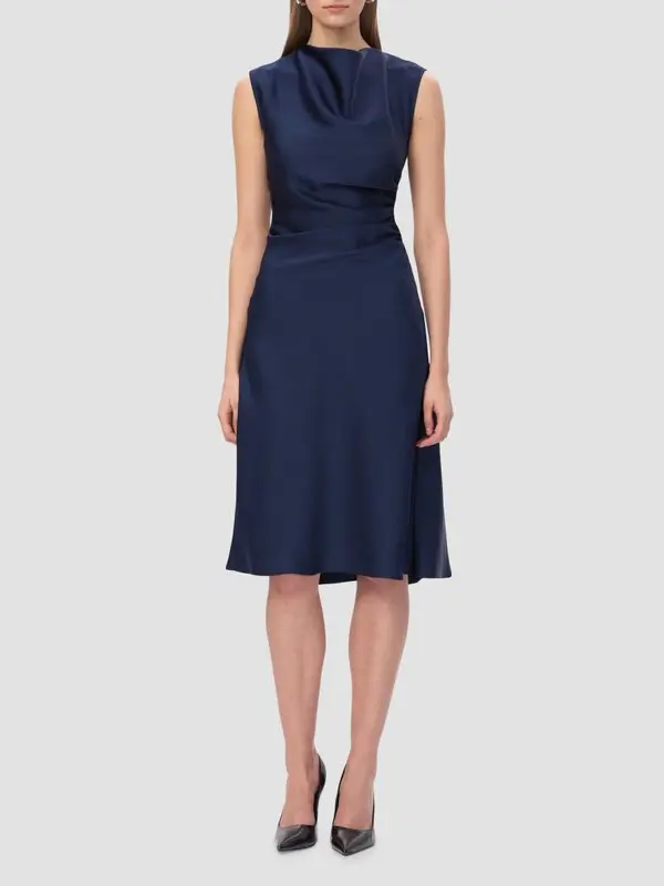 Herve Leger Satin Cowlneck Midi-dress