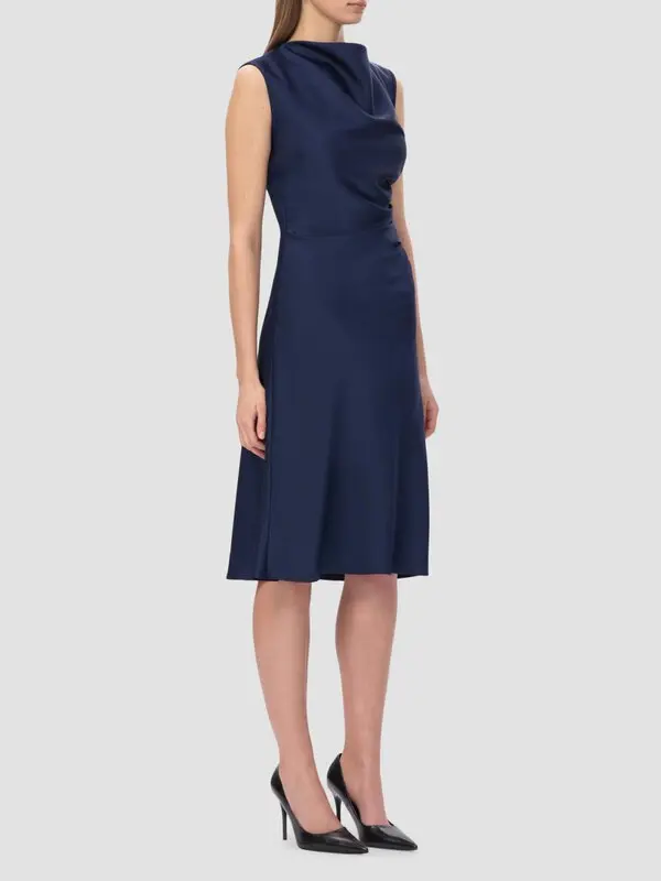 Herve Leger Satin Cowlneck Midi-dress