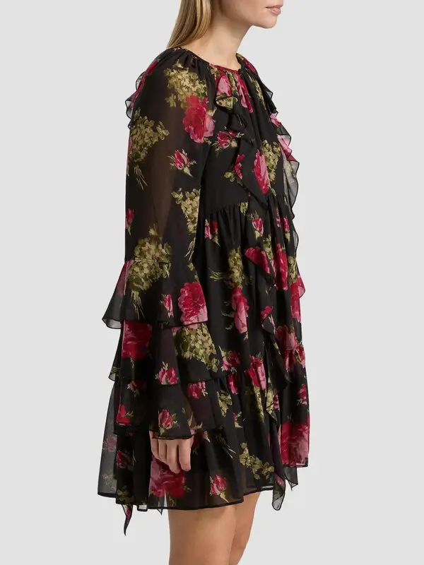 Cinq À Sept Emelia Baroque Roses Minidress