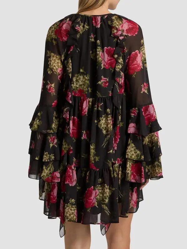 Cinq À Sept Emelia Baroque Roses Minidress