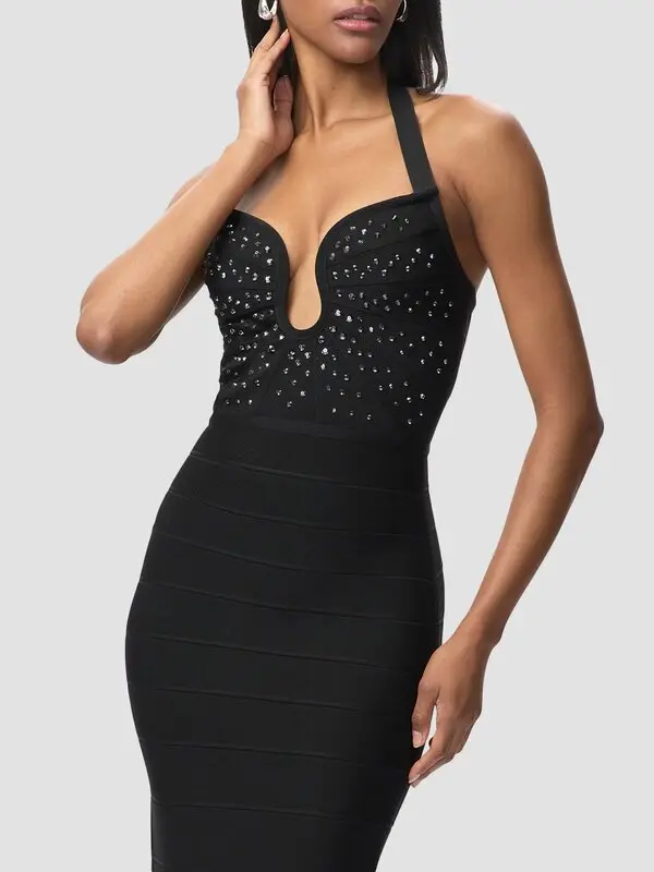 Herve Leger The Reina Bandage Halter Gown