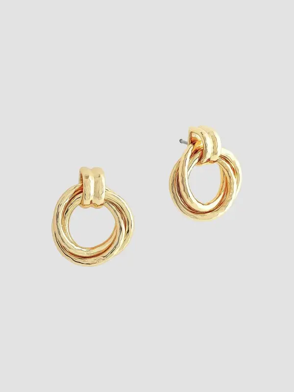 ANABEL ARAM Neptune 18k -plated Triple Ring Drop Earrings