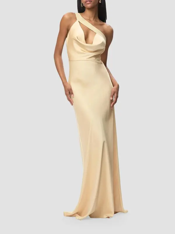 Herve Leger The Fiora Metallic Satin Gown