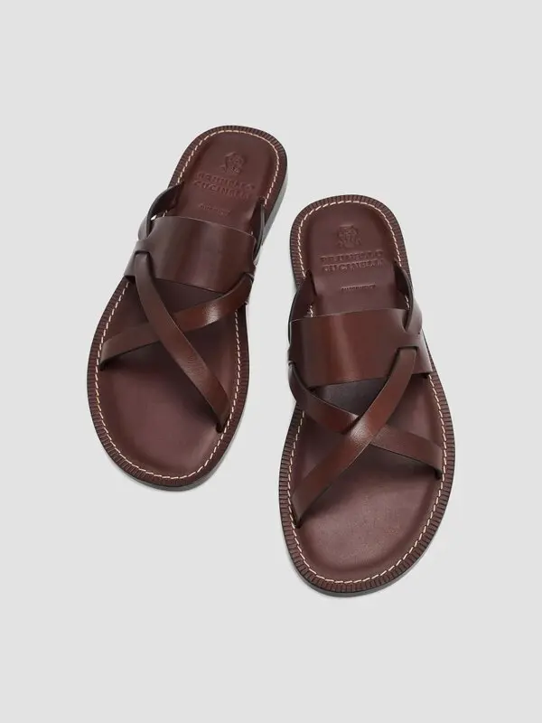 Brunello Cucinelli Strappy Leather Sandals