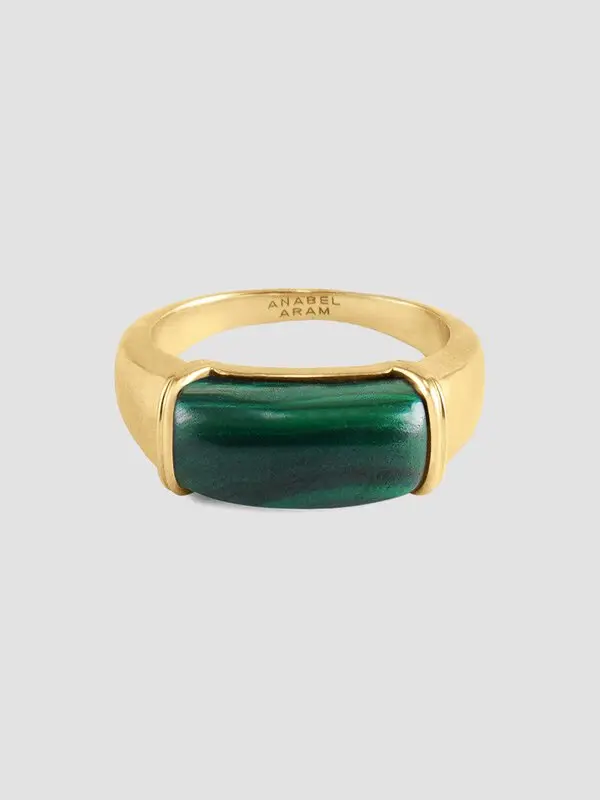 ANABEL ARAM Forza 18k--plated & Gemstone Ring - Malachite