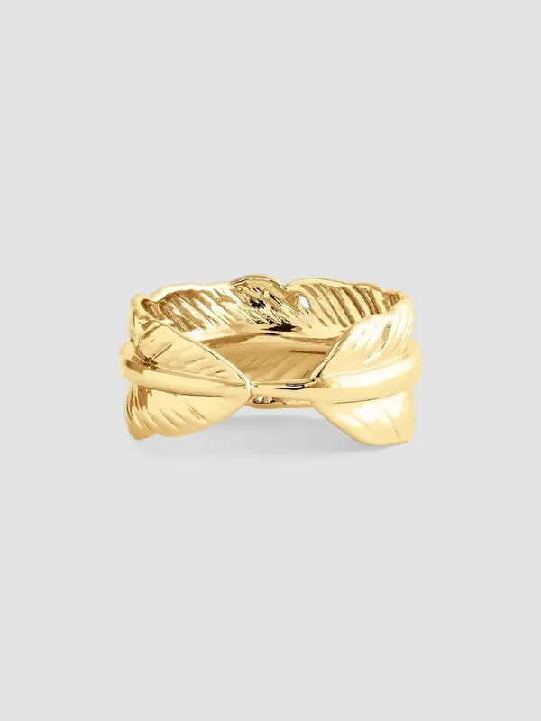 ANABEL ARAM Feather 18k--plated & Crystal Ring