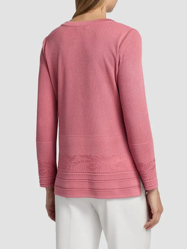 Misook Multi-stitch Tonal Ribbed Soft Knit Tunic