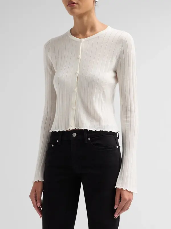 RE/DONE Isabelle Rib-knit Cardigan