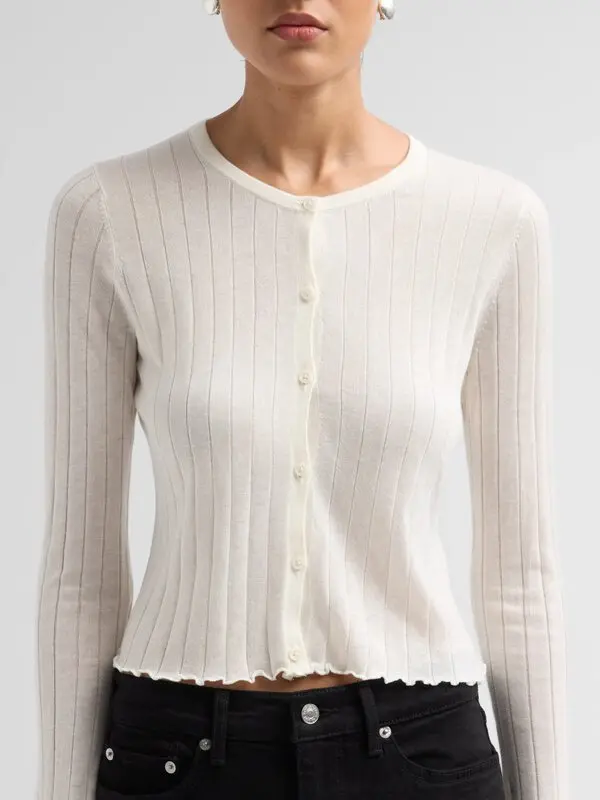 RE/DONE Isabelle Rib-knit Cardigan