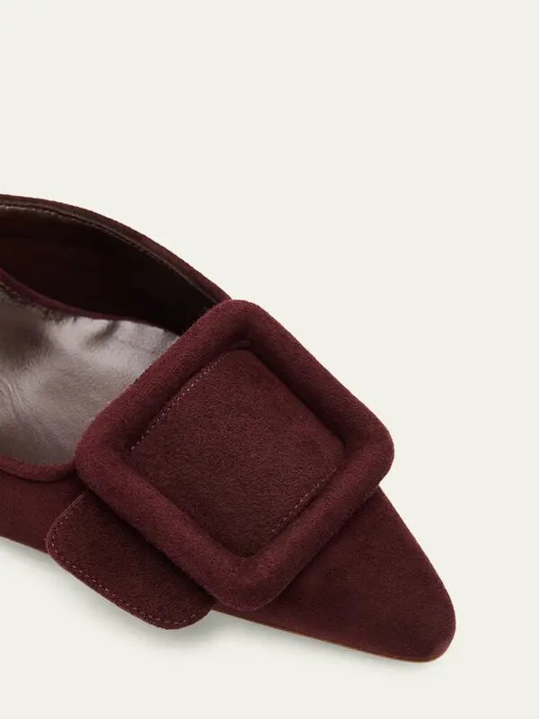 Manolo Blahnik Maysale Buckle 70mm Suede Mules