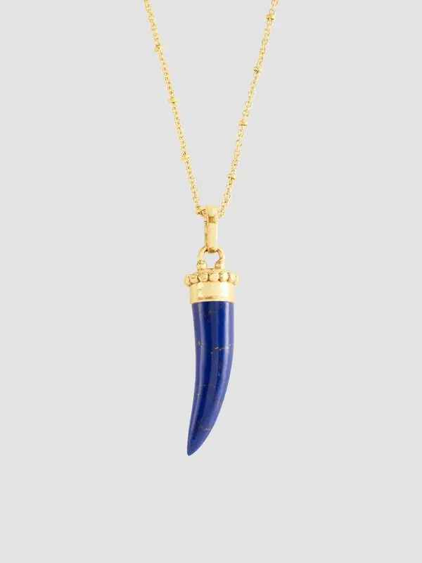 ANABEL ARAM Forza 18k--plated & Gemstone Horn Pendant - Lapis