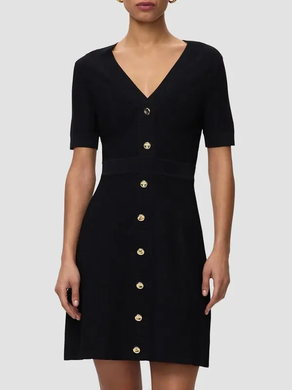 Herve Leger Winslow Button-embellished Minidress - Black