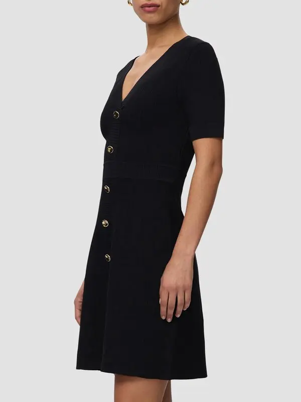 Herve Leger Winslow Button-embellished Minidress - Black