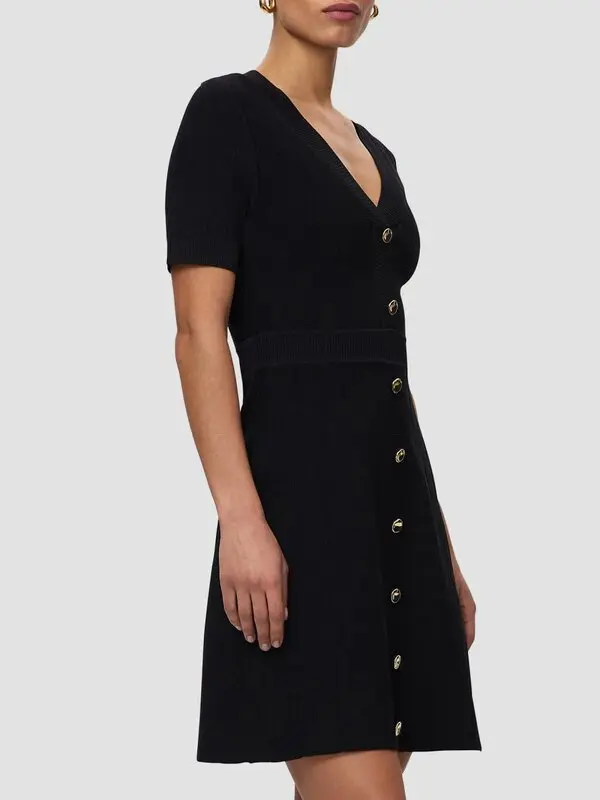 Herve Leger Winslow Button-embellished Minidress - Black