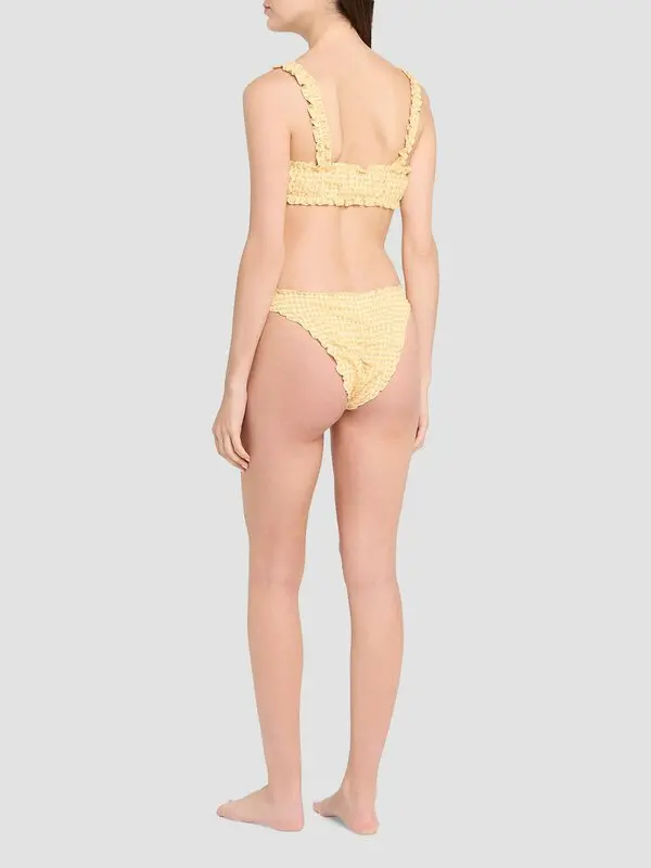 Simkhai Evander Ruched Bikini Top - Mango Multi