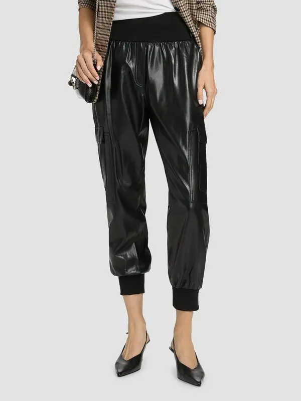 Cinq À Sept Giles Faux-leather Cropped Pants