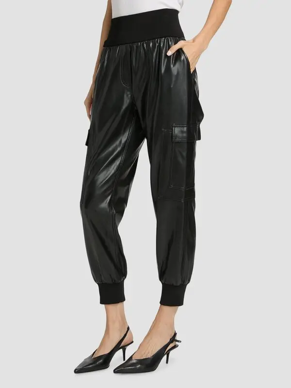 Cinq À Sept Giles Faux-leather Cropped Pants