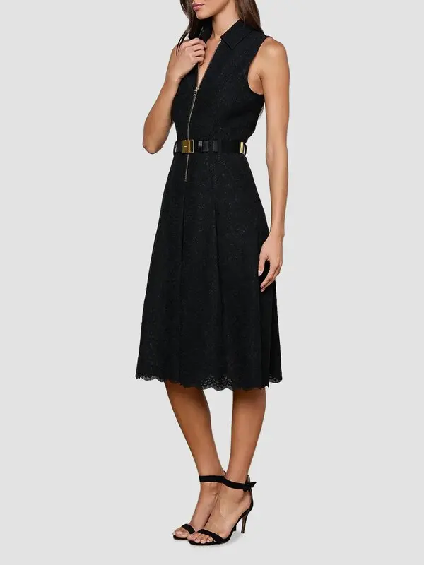 L'Agence Kylo Cotton-blend Lace Belted Shirtdress