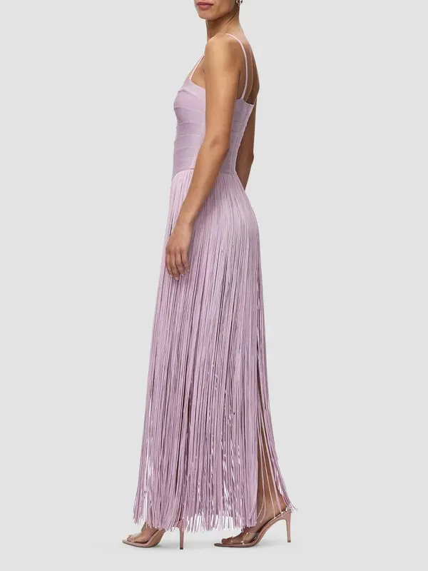 Herve Leger The Ember Fringe Maxi Dress