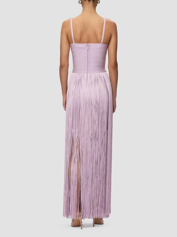 Herve Leger The Ember Fringe Maxi Dress