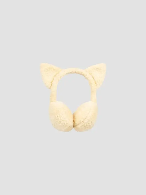 CHARLES JEFFREY Logo Faux-fur Earmuffs - Ecru
