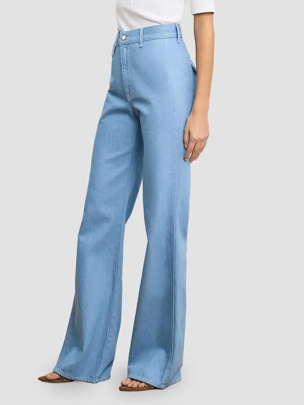 Veronica Beard Crosbie High-rise Wide-leg Denim Pants