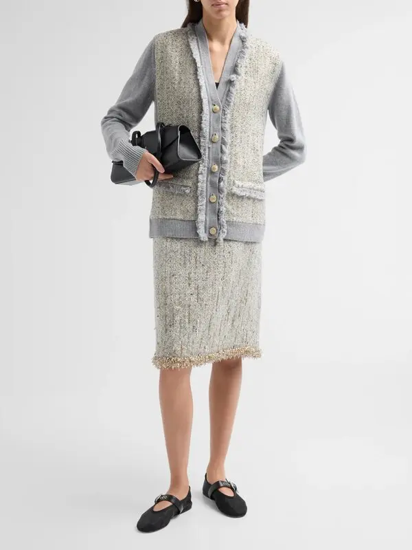 UNGARO Edith Tweed Knee-length Skirt