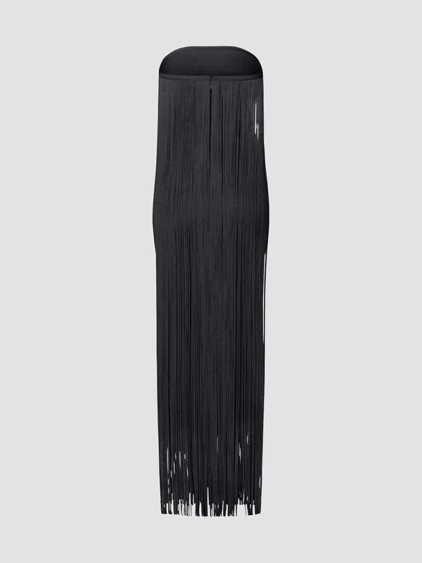 Herve Leger The Briar Strapless Fringe Gown