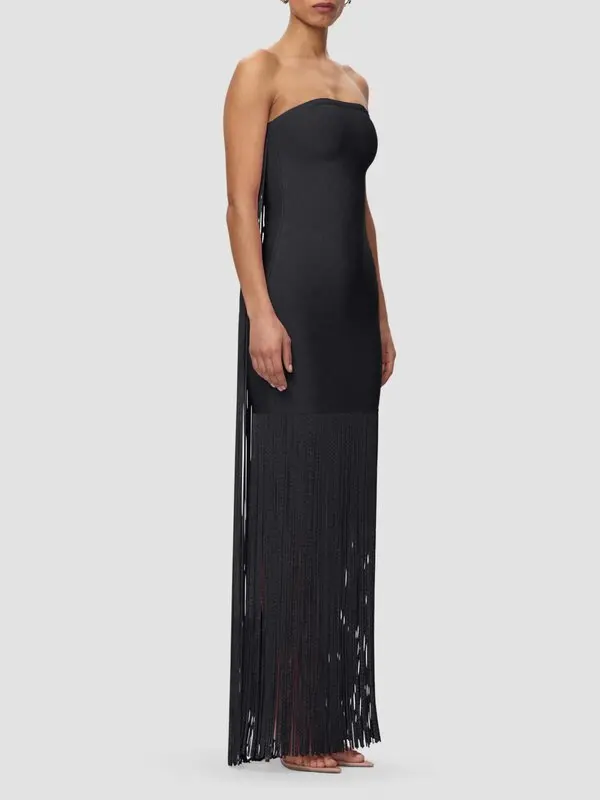 Herve Leger The Briar Strapless Fringe Gown