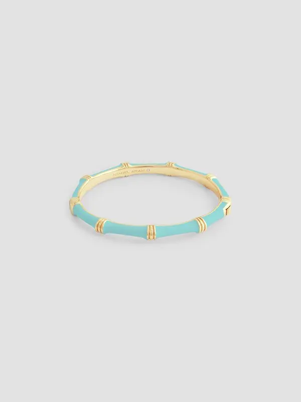 ANABEL ARAM Bamboo 18k-gold-plated & Enamel Hinged Bangle - Turquoise
