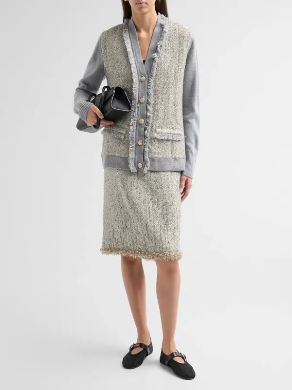 UNGARO Trina Tweed Cardigan