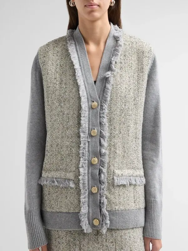 UNGARO Trina Tweed Cardigan