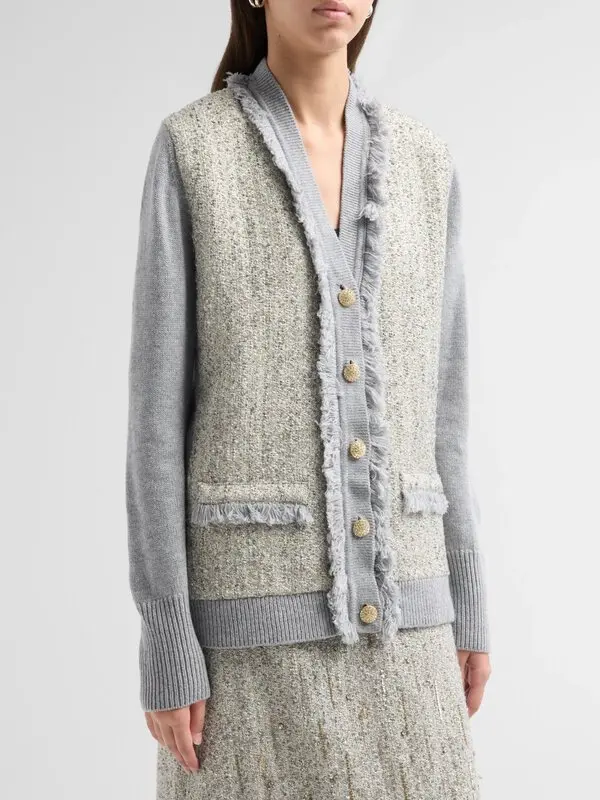 UNGARO Trina Tweed Cardigan