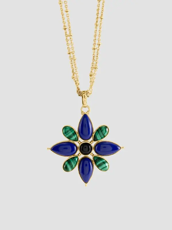 ANABEL ARAM Forza 18k--plated & Multi-gemstone Flower Pendant