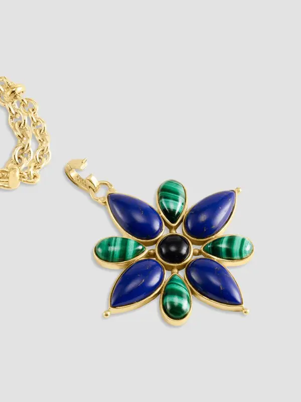 ANABEL ARAM Forza 18k--plated & Multi-gemstone Flower Pendant