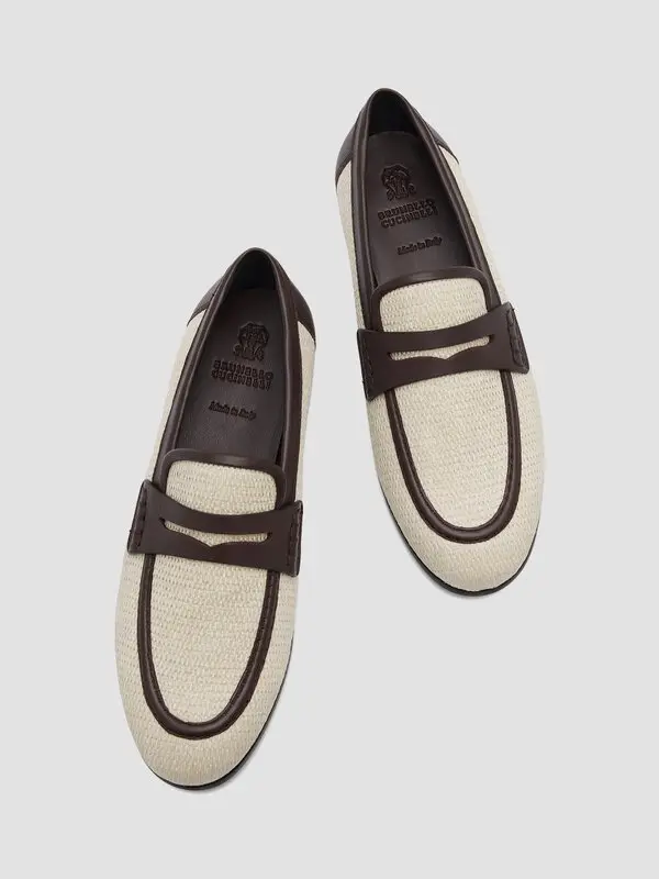 Brunello Cucinelli Micro Raffia Loafers