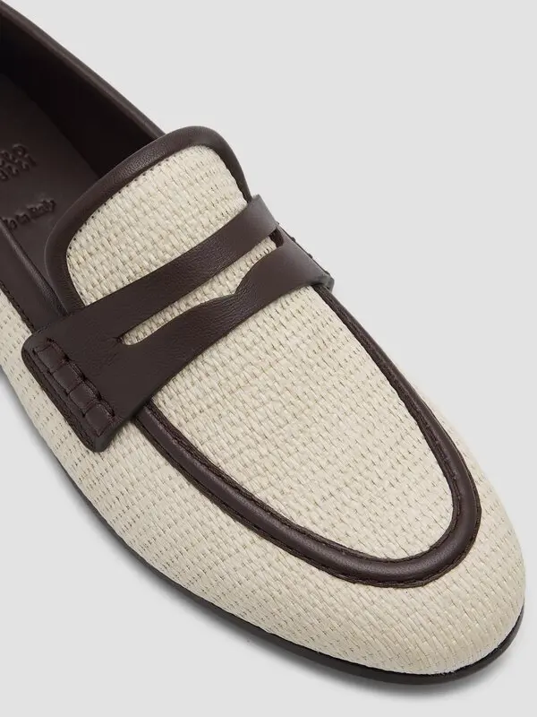 Brunello Cucinelli Micro Raffia Loafers