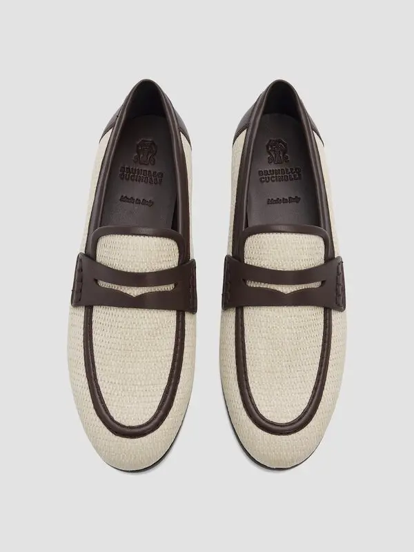 Brunello Cucinelli Micro Raffia Loafers