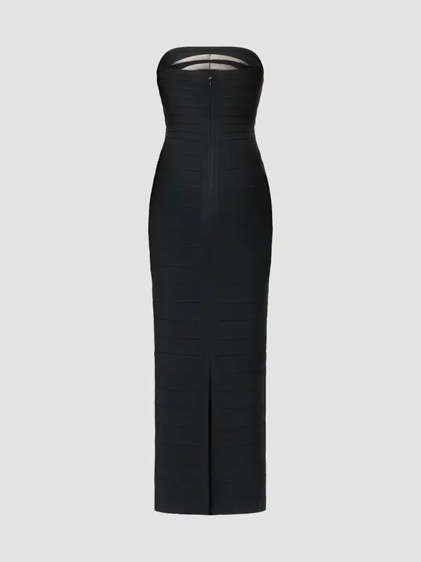 Herve Leger The Metallic Kayla Bandage Strapless Gown