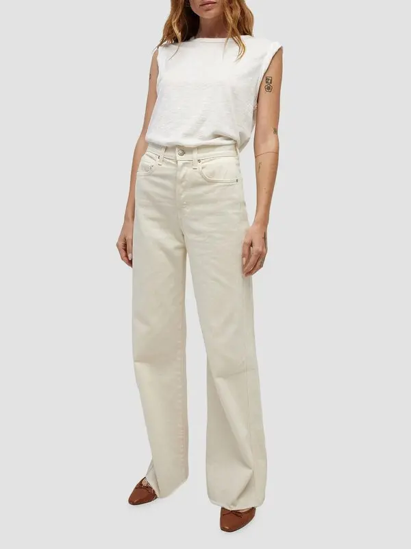 Veronica Beard Taylor High-rise Wide-leg Jeans - Ecru