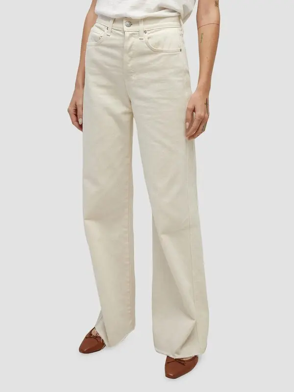 Veronica Beard Taylor High-rise Wide-leg Jeans - Ecru
