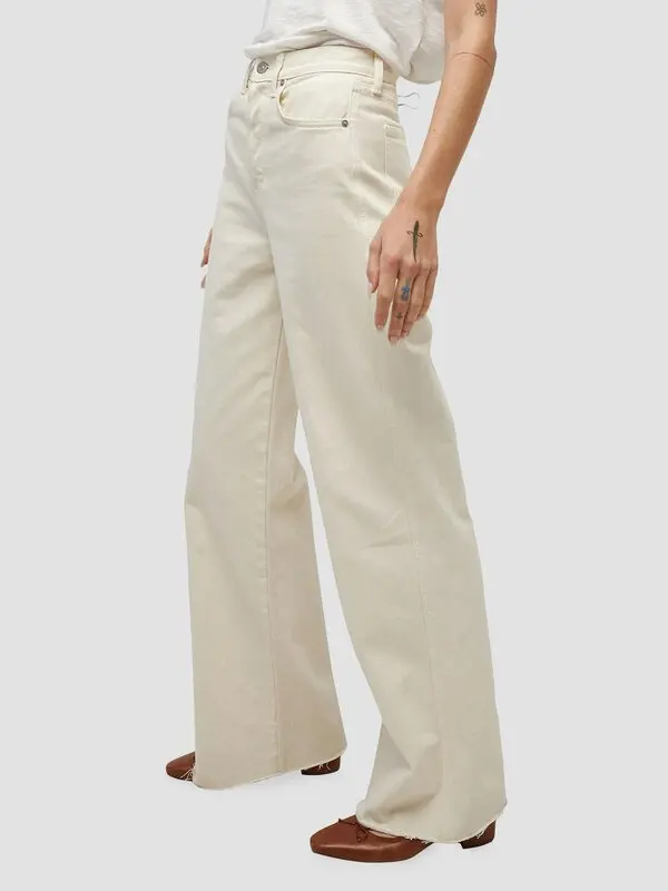 Veronica Beard Taylor High-rise Wide-leg Jeans - Ecru