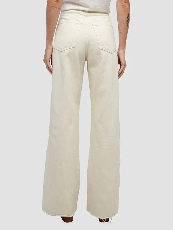 Veronica Beard Taylor High-rise Wide-leg Jeans - Ecru